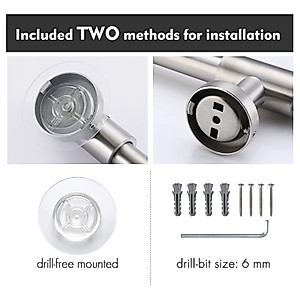 KES Shower Slide Bar 30-Inch with Adjustable Shower Head Holder, SUS 304 Stainless Steel Drill-free Mounted Shower Bar Brushed Finish, F209S78DF-BS