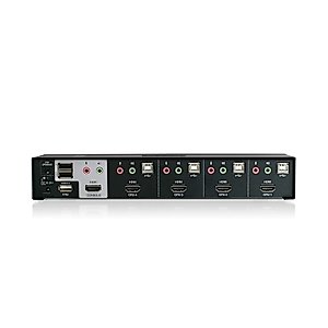 IOGEAR 4-Port HDMI and DisplayPort KVMP Kit with USB Hub and Audio, w/Full Set of Cables, (GCS1794DPKIT TAA Compliant)
