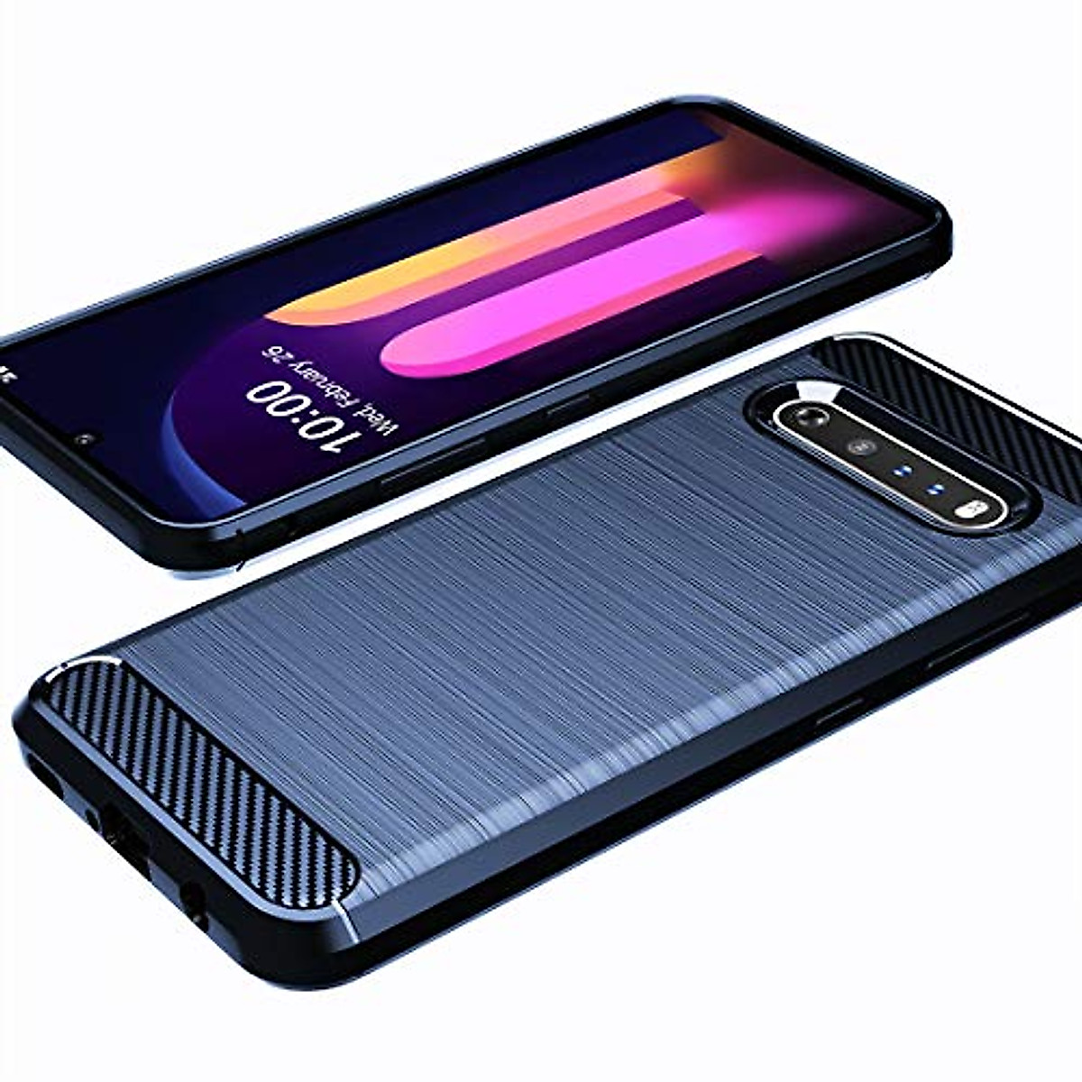 Osophter for LG V60 ThinQ Case,LG V60 Case Shock-Absorption Flexible TPU Rubber Full-Body Protective Phone Cover for LG V60 ThinQ(Blue)