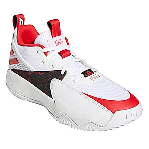 adidas Unisex Dame Extply 2 Basketball Shoe, White/Vivid Red/Dash Grey, 13 US Men