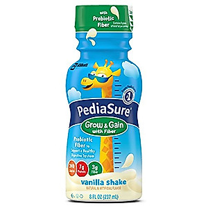 Pediasure Grow & Gain with Fiber Nutrition Shake For Kids, Vanilla, 8 fl oz