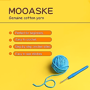 Mooaske Crochet Kit for Beginners with Crochet Yarn - Beginner Crochet Kit for Adults with Step-by-Step Video Tutorials - Crochet Kits Model Dinosaur