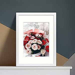 Golden State Art, 12x16 Picture Frame Matted to 8.5x11 Picture or 12 by 16 inch Without Mat (White)