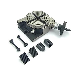 4" Inch (100 mm) Rotary Table 4 Slot for Milling Machine with M6 clamp kit