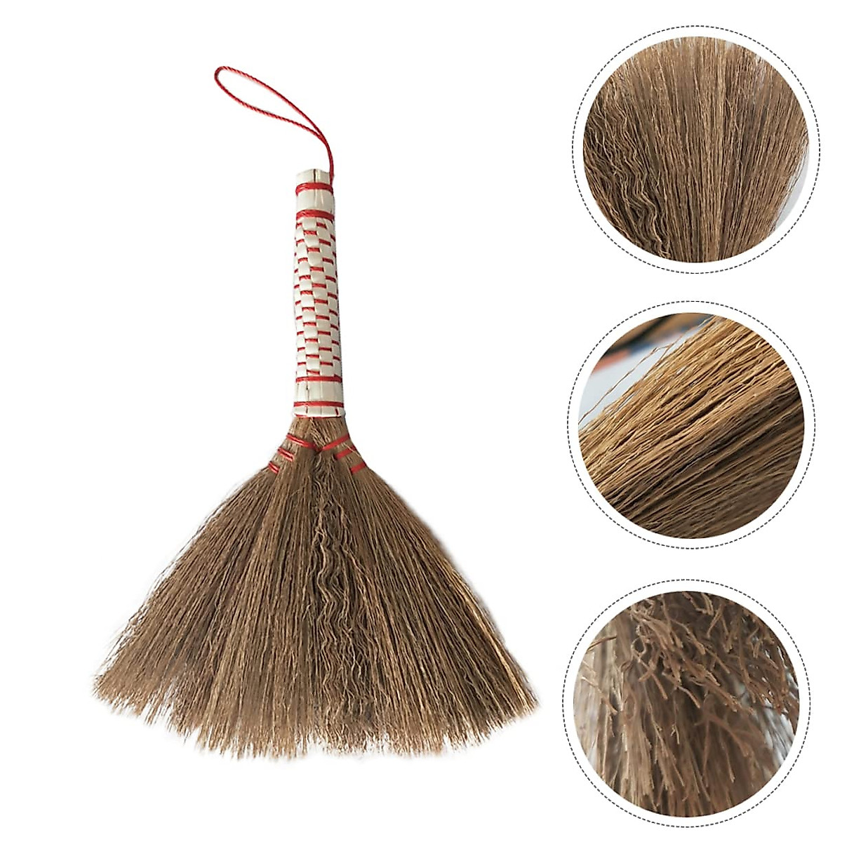 Ipetboom 1pc Hand-Knitted Small Broom Hand Whisk Sweeper for Hamster Hand Woven Broom Hamster Cage Cleaning Tool Desktop Cleaning Broom Pet Hair Cleaning Broom Dust Miscanthus Tassel Mini