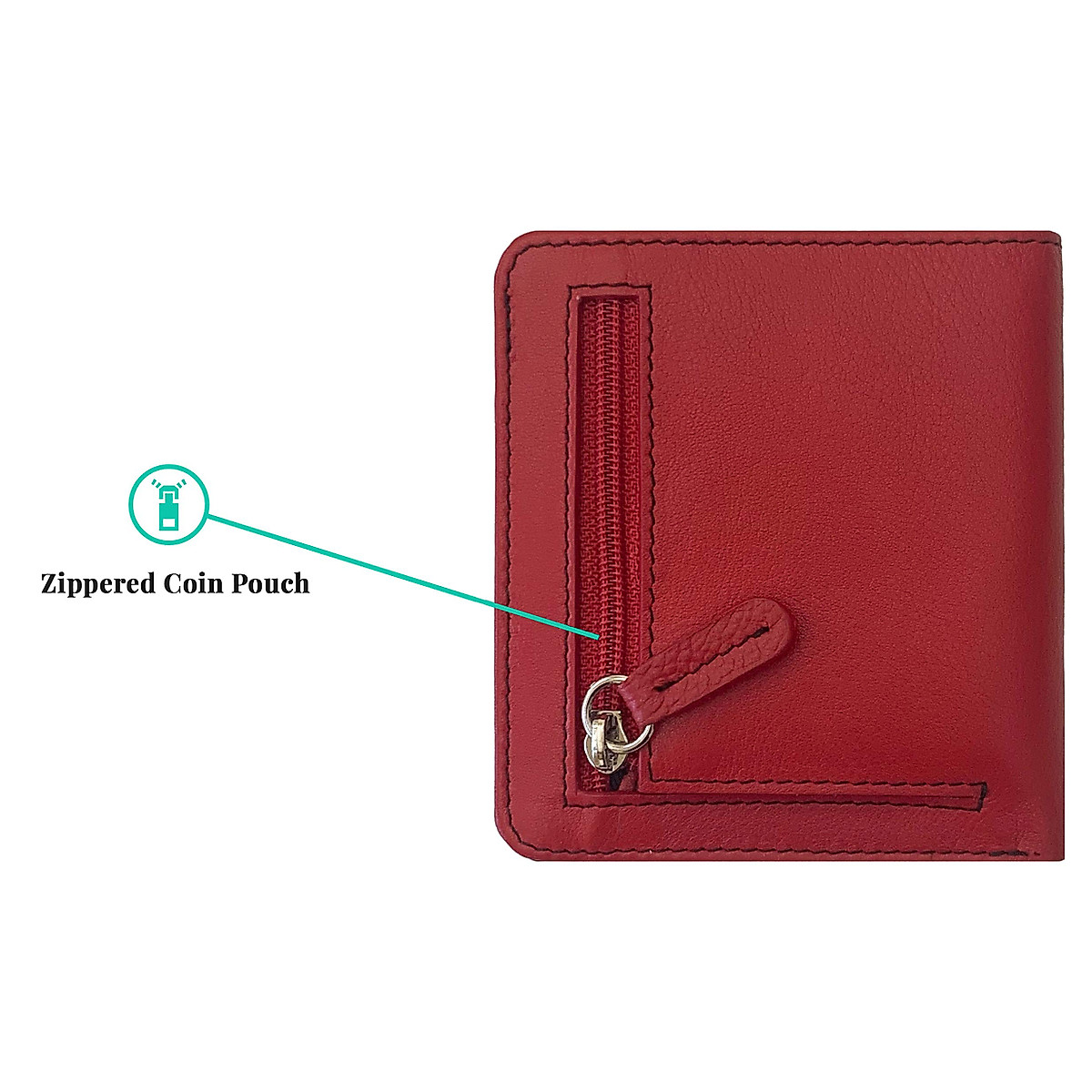 123 Cheap Checks Personalized RFID Leather Womens Mini Wallet With Credit Card Holders and Coin Pocket - Red/Black