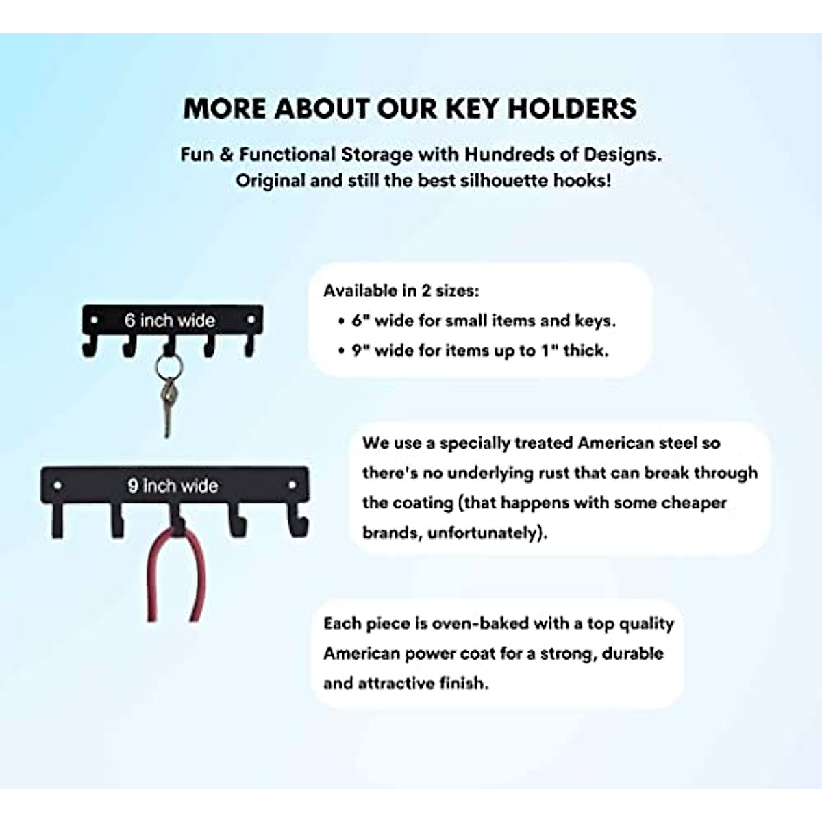 The Metal Peddler Horse #7 Key Rack Hanger - 9 inch Wide - Made in USA