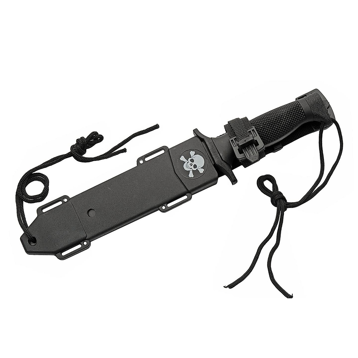 Skull Logo Bowie Stainless Steel Blade Abs Handle 12 inch EDC Hunting Knife