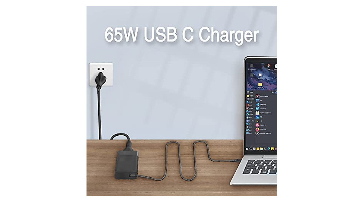 New HP 65W USB C Laptop Charger - Reliable Power Supply