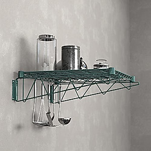 Krollen Industrial 24" x 24" Green Epoxy Wire Wall Mount Shelf