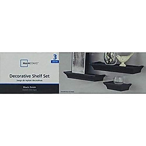 Mainstays 3 Piece Decorative Floating Shelves Includes Wall Mounting Hardware in Black Finish