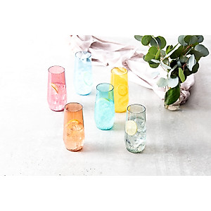 Fortessa Sole Outdoor Shatter Resistant BPA Free Premium Copolyester Plastic Drinkware 6 Pack, Terra Cotta Orange, Iced Tea Glass