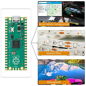 2Pcs Raspberry Pi Pico Development Board, Raspberry Pi RP2040 Dual-core ARM Cortex M0+ Processor, Running Up to 133 MHz, Support C/C++/Python, 2MB Quad SPI Flash Integrated with SPI/I2C/UART Interface