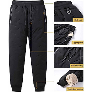 Dododz - Dododz Unisex Fleece Trousers,Unisex Fleece Jogging Bottoms,Men Winter Warm Waterproof Lightweight Sweatpants (Black-Jogging,XXL)