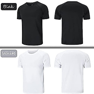 Cimic Workout Shirts for Men, 5 Pack Mens Crew Neck Casual Gym Shirts Short Sleeve Plain Athletic Moisture Wicking Dry Fit Active T-Shirts