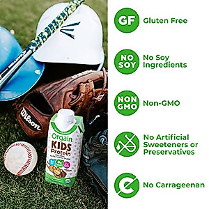 Orgain Organic Kids Protein Nutritional Shake, Chocolate - 8g of Protein, 22 Vitamins & Minerals, Fruits & Vegetables, Gluten Free, Soy Free, Non-GMO, 8.25 Fl Oz (Pack of 12)