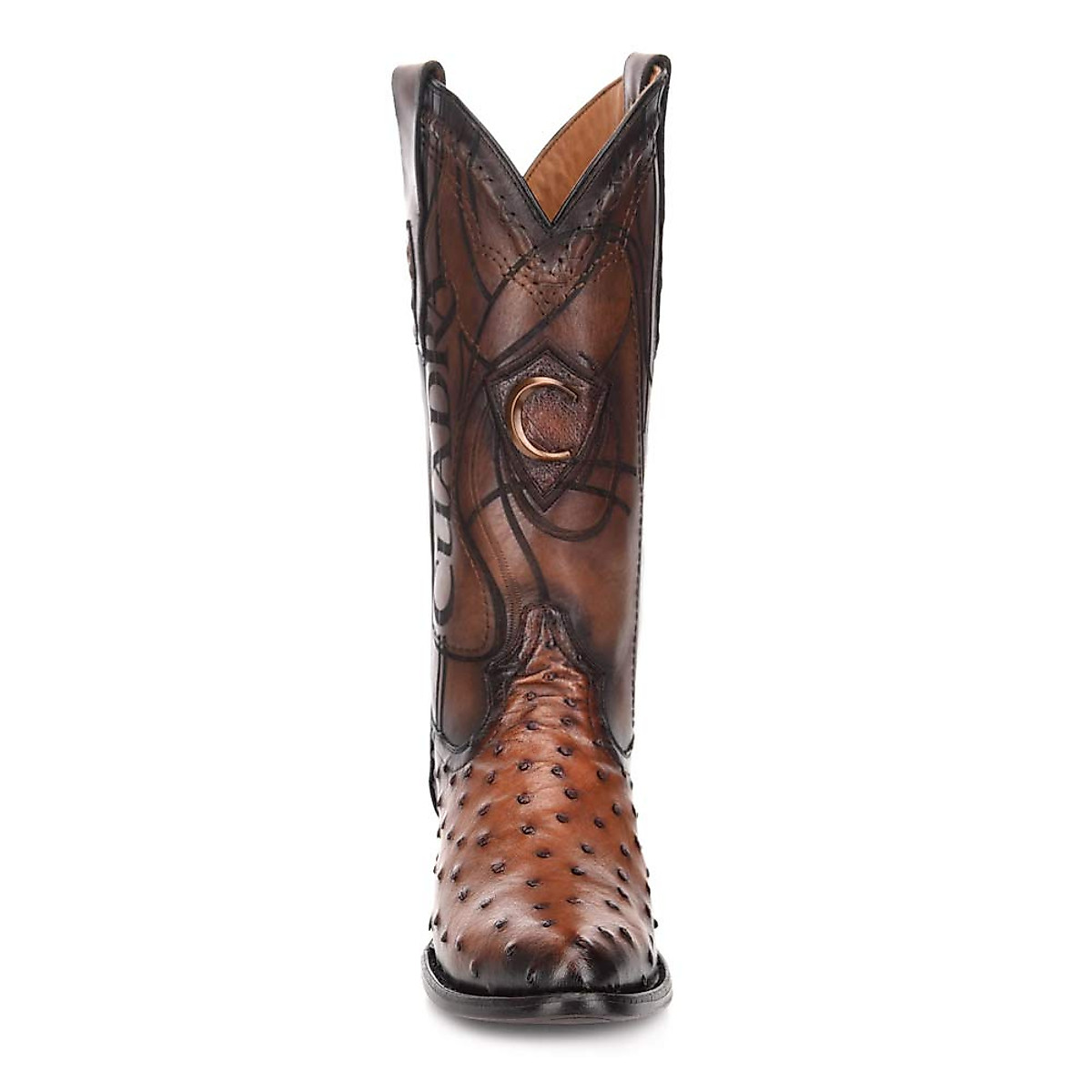 Cuadra Men's Western Boot in Genuine Ostrich Leather Brown, 2C1NA1, Size 11