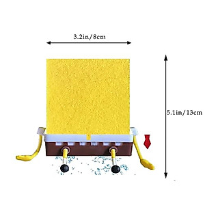 Cute Sponge Holder for Kitchen Sink, Kitchen Sponge Holder for Sink, Reusable Cleaning Sink Sponge with 4pc Sponge