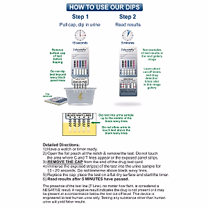 Identify Diagnostics Drug Test Cards - 5 Pack - 5 Panel Dip CLIA Waived Instant Urine Drug Test Kit for AMP,COC,MET,MOP/OPI,THC