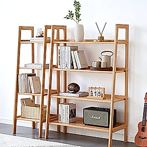 Solid Wood Bookshelf Four-Layer Book Storage Rack Article Storage Rack Floor Shelf Suitable for Home Office use