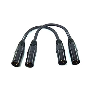Suanqi 060 XLR Adapter Male to Male, XLR 3pin Male Panel Mount 6 inches 3 pin XLR Extension shunt Cable 2 Pack