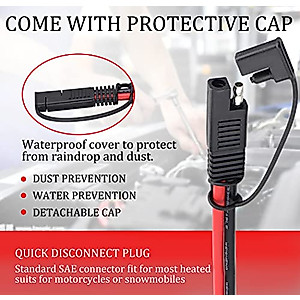 HCFeng 12AWG SAE to an-der-Son Cable Solar to SAE Extension Adapter with 1 SAE Polarity Reverse Solar Power Connector Kits for Go-al/Ze-ro Ye-ti/Su-ao-ki/Solar Generator [2Ft/60cm]