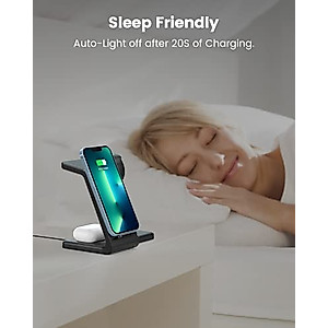 Charging Station for Multiple Devices Apple, 4 in 1 Wireless Charger Station, with Qi-Certified 30W Charging Dock for Apple Watch 7 6 SE 5 4 3, iPhone 14 13 12 11 Pro, Pro Max, Mini, AirPods Pro 3, 2