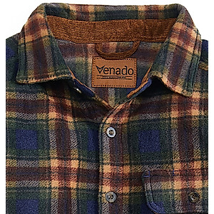 Venado Mens Plaid Shirts for Men - Heavyweight Buffalo Plaid Fleece Shirt - Soft (Plaid Navy, Large)