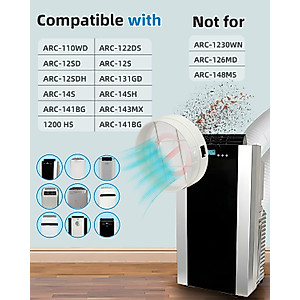 Washable Hose Pre-filter for Portable Air Conditioner, Perfect Fit, 5’’ Diamiter 2 Pack White