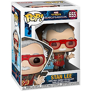 POP Marvel: Stan Lee - Stan Lee in Thor Ragnarok Outfit Funko Vinyl Figure (Bundled with Compatible Pop Box Protector Case), Multicolor, 3.75 inches