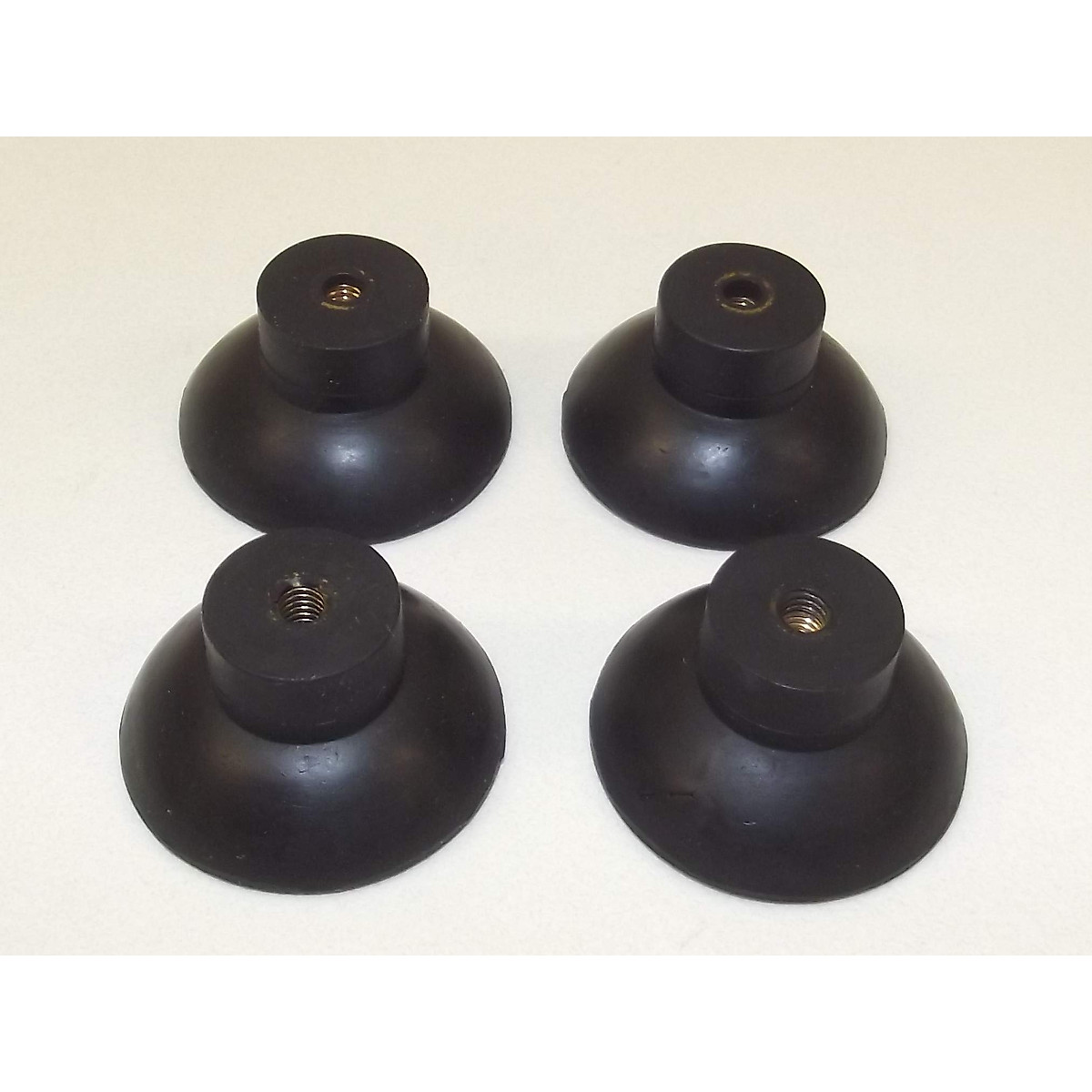 JL Missouri Parts 4X 3/8" #8-32 Female Screw in 1 5/16" Rubber Suction Cups, 11/16" Tall, Made in USA