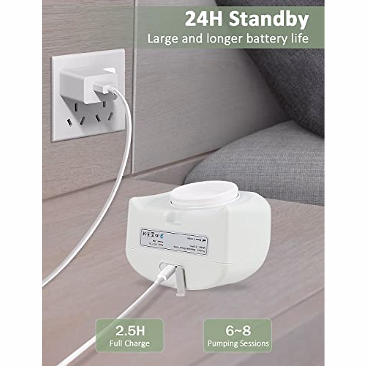 Wearable Breast Pump Hands Free Electric Portable Breast Pump with 3 Modes & 9 Levels, Longer Battery Life, Super Quiet Painless Wireless Breastpump Breastfeeding Essentials, 17/19/21/24mm Flange