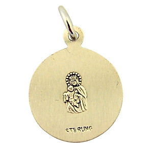 Premium Saint Collection Sterling Silver Sacred Heart Jesus Have Mercy on Us Medal, 3/4 Inch