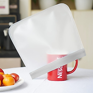 lwc 12 PacK BPA FREE Reusable Storage Bags (6 Sandwich Bags, 6 SnacK Bags), Extra ThicK Freezer LeaKproof Silicone and Plastic Lunch for Food Meat Fruit Veggies, 8.66''x7.76'' 8.66''x5.31''