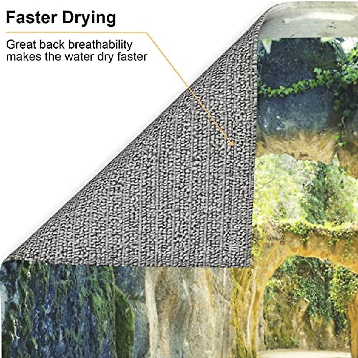 Gasse Printed Drying Mat For Kitchen Ultra Absorbent Microfiber Dishes Drainer Mats Non-Slip Silicone Quick Dry Pad - 18 X 16inch