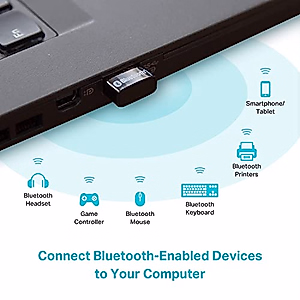 TP-Link USB Bluetooth Adapter for PC, Bluetooth 5.3 Dongle Receiver, Plug and Play, Nano Design, EDR & BLE Technology, Supports Windows 11/10/8.1/7 for Desktop, Laptop, PS5/PS4/Xbox Controller (UB500)