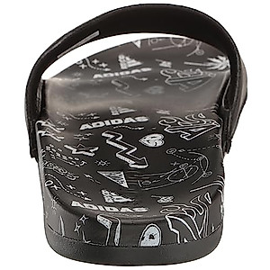 adidas Unisex Adilette Comfort Slide Sandal, Core Black/Core Black/White, 6 US Men