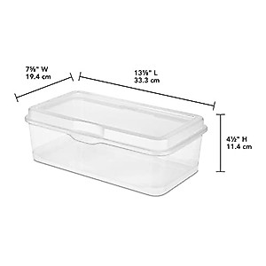 Sterilite Clear FlipTop Plastic Stacking Storage Container Tote with Latching Lid for Home Organization in Closets, Playroom, or Craft Rooms, 24 Pack