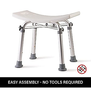 Dr. Kay’s Adjustable Bath Chair with Unique Heavy Duty Crossbar Supports, Shower Stool, Bathroom Chair, Safety Handicap Shower Chair for Inside Shower Seat, Shower Bench, 350 lb Capacity