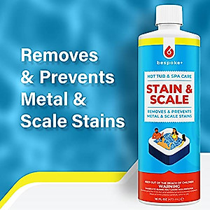 Spa Stain and Scale Control for Hot Tub, Spa Descaler, Stain Scale Remover & Spa Scale Defense for HotTub Hardness Control & Spa Hardness Decreaser & Alkalinity Decreaser Water Softener (1-Pint)