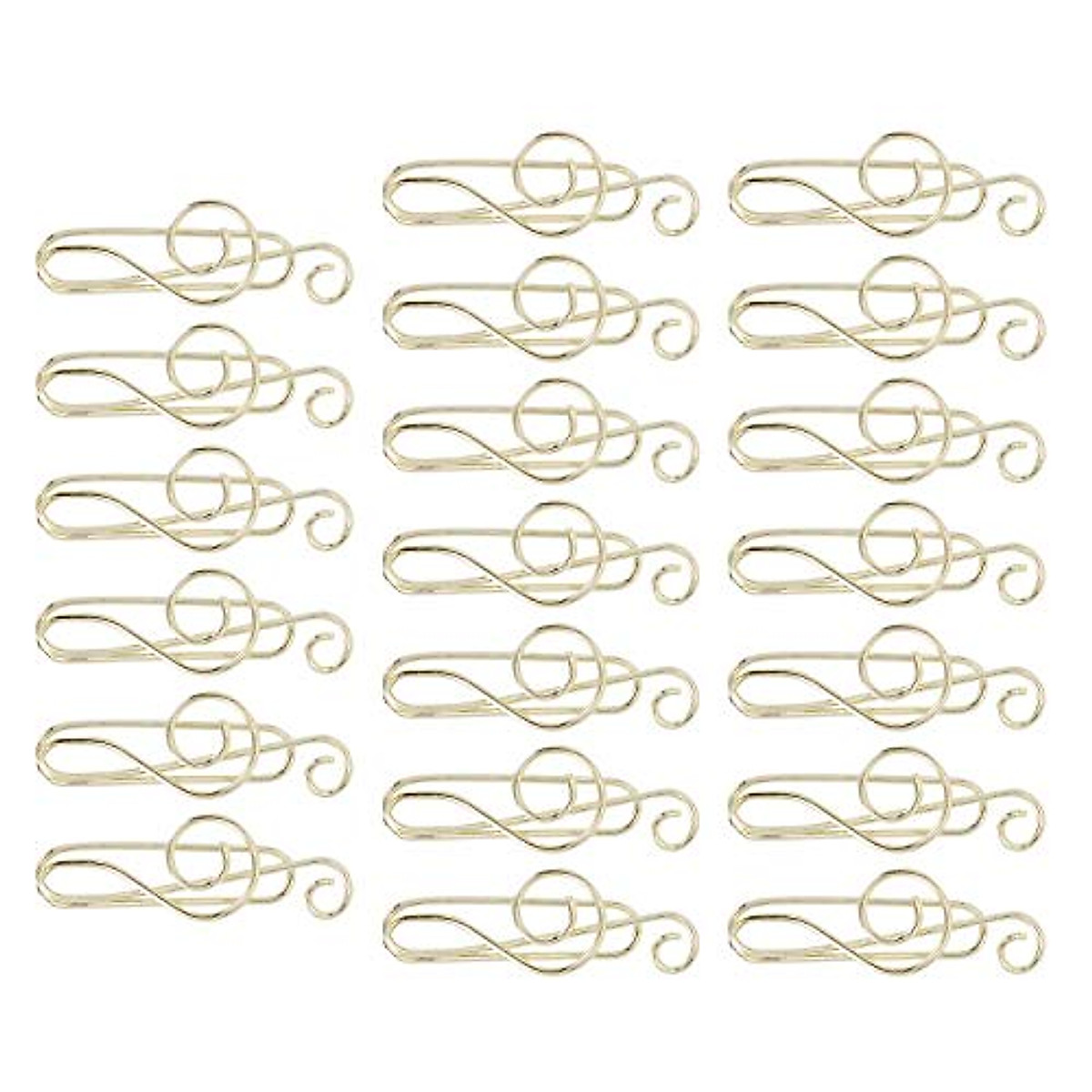 20Pcs Musical Note Paperclip Metal Iron Wire Notebook Agenda Folder Special Shaped Paper Clips for Bookmark Organize Home Office School(golden)