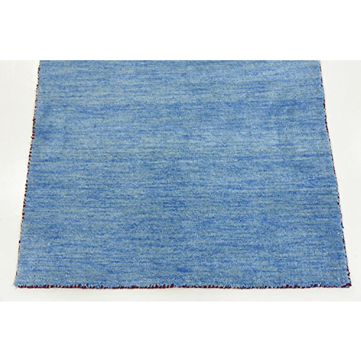 Unique Loom Solid Gava Collection 100% Natural Twisted Wool Modern Light Blue Area Rug (3' x 5')