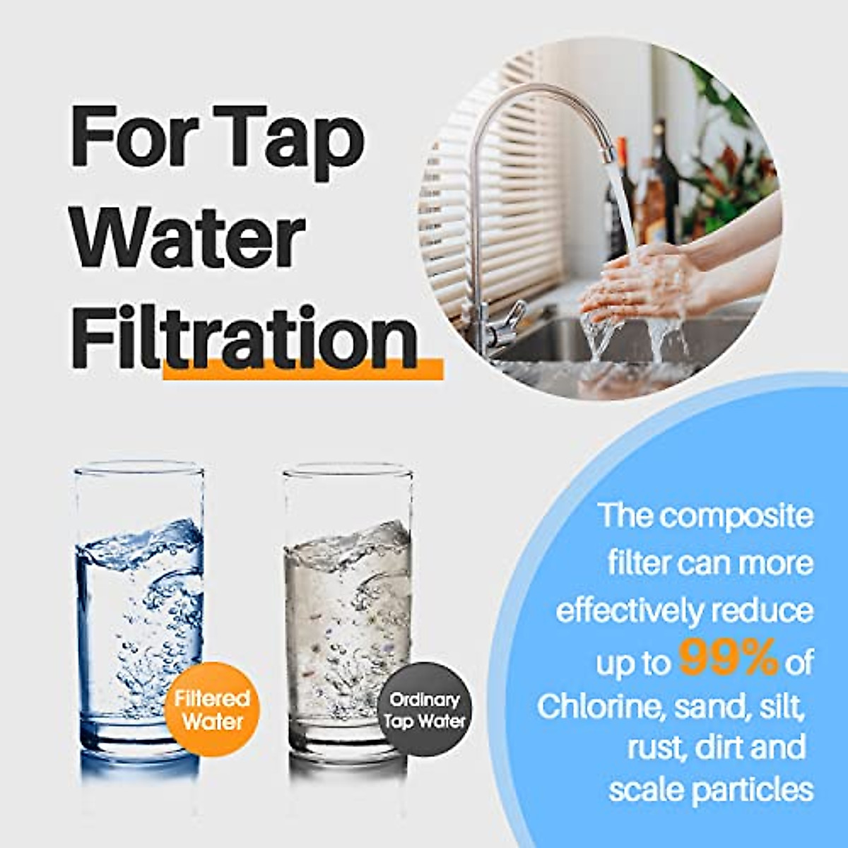 PUREPLUS 10"×4.5" Whole House Sediment and Activated Carbon Block (CTO) Water Filter, Replacement for GE FXHTC, GXWH40L, GXWH35F, GNWH38S, Culligan RFC-BBSA, WRC25HD, PP10BB-CC, Pentek RFC-BB, 1Pack