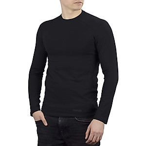 281Z Mens Military Stretch Cotton Long Sleeve T-Shirt - Tactical Hiking Outdoor Undershirt - Punisher Combat Line (Black, Large)