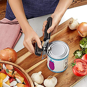 ZEVEZ Can Opener Manual Durable Stainless Steel Can Openers for Seniors with Arthritis Smooth Edge Ultra Sharp Cutting Tools Commercial Can Opener with 1 Vegetable Peeler