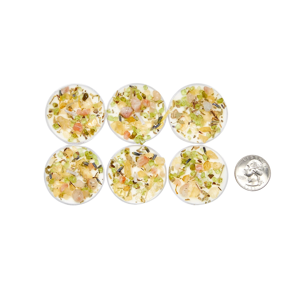 Positive Energy Candle by New Moon Beginnings Herb & Crystal Candles - Energy clearing - All Natural Essential Oil & Soy Candle - Lavender Eucalyptus Rosemary (Positive Energy, 6 Pack Tealights)