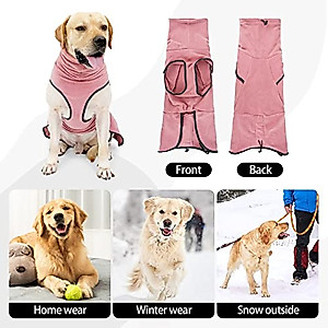 HEYWEAN Dog Fleece Sweater Soft Thickening Warm Pet Shirt Winter Dog Coat Pullover Design and Sleeveless Cloth for Puppy (Pink, S)