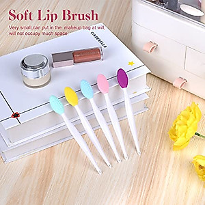 5 Pcs Lip Brush Tool Lip Scrub Brush Double-Sided Silicone Exfoliating Lip Brush