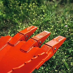 Titan Attachments USA Made Orange Extreme Stump Bucket, Skid Steer Tree Spade Stump Remover Digger, Serrated Leading Edge, Replaceable Teeth, Quick Tach Mounting Style