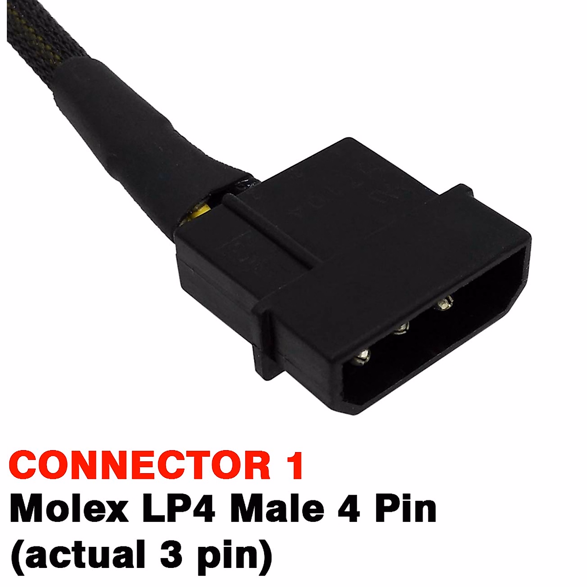 Molex LP4 Male ATX Power Supply to CPU 8(4+4) Pin EPS-12V Converter Adapter Cable Braided Sleeved 20 inches (NOT PCIe Adapter Cable) TeamProfitcom